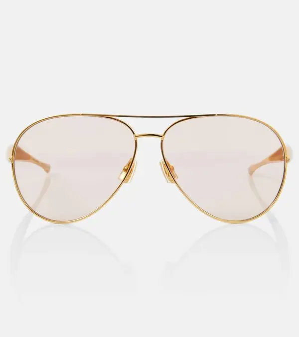 Bottega Veneta Sardine Aviator Sunglasses - Gold
