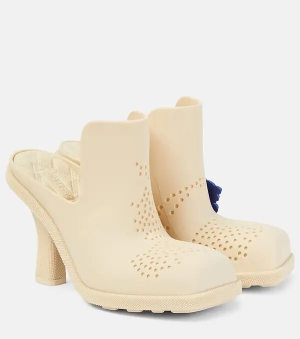 Burberry Highland Rubber Mules - Beige