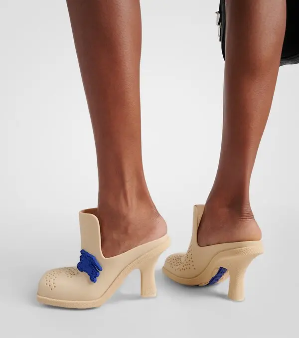 Burberry Highland Rubber Mules - Beige