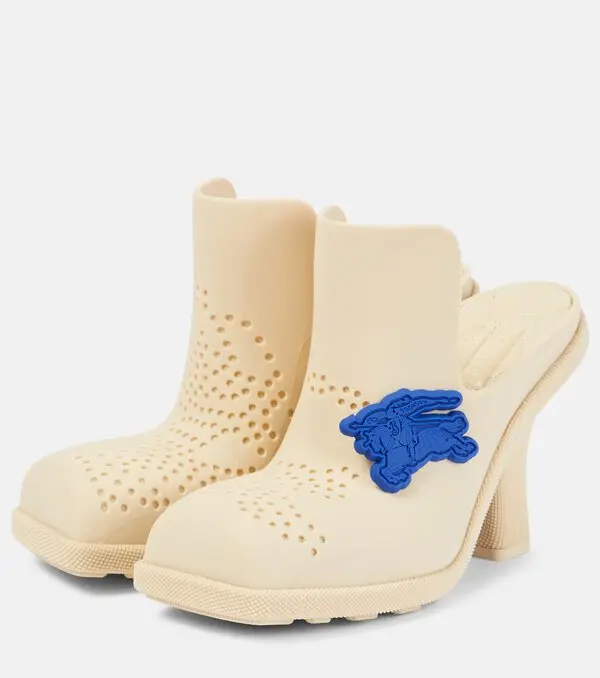 Burberry Highland Rubber Mules - Beige