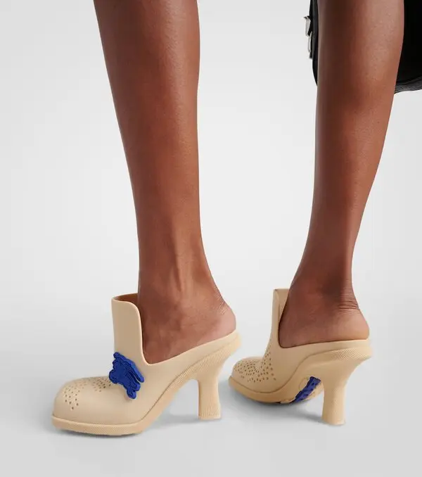 Burberry Highland Rubber Mules - Beige