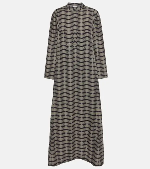 Dries Van Noten Printed Maxi Dress - Black