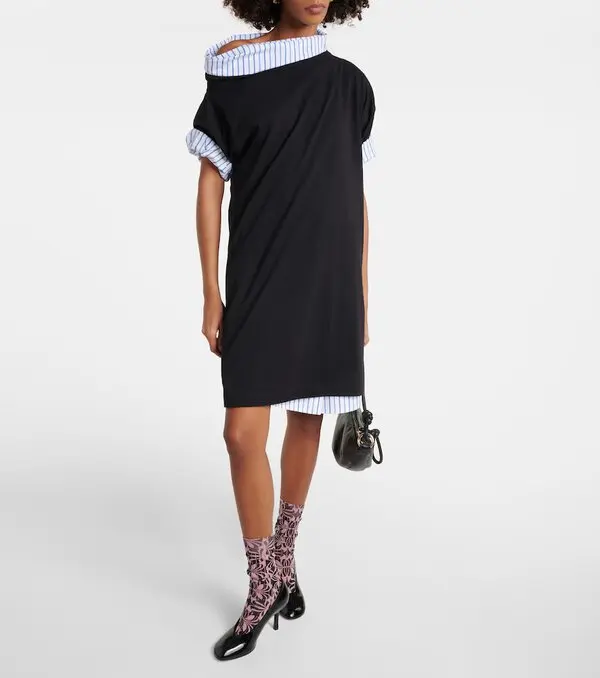 Dries Van Noten Cotton Jersey Midi Dress