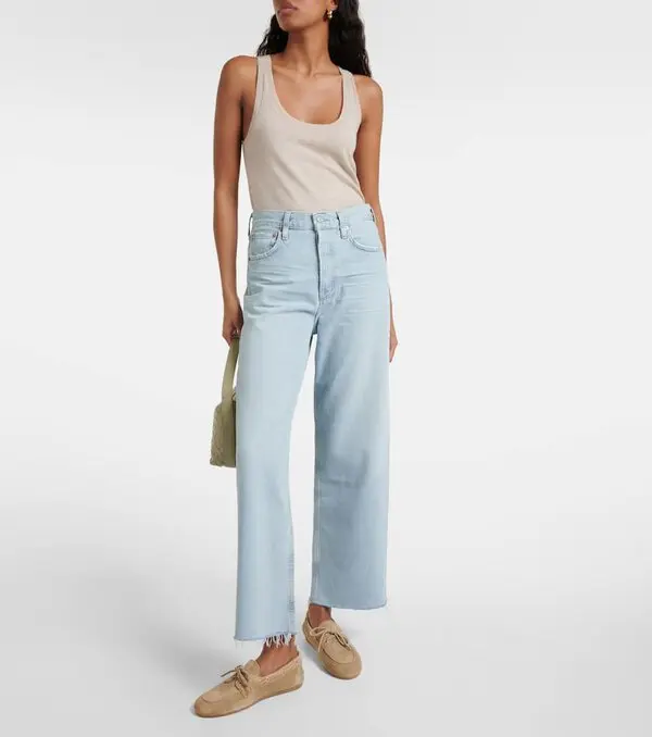 AGOLDE Ren High-rise Wide-leg Jeans - Blue