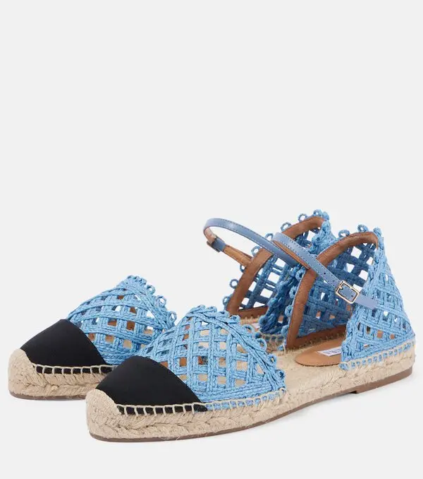 AQUAZZURA Sunburst Raffia Espadrille Sandals