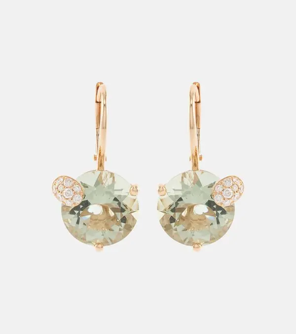 BUCHERER FINE JEWELLERY Peekaboo Prasiolite And Diamond Clip-on Earrings - Pink