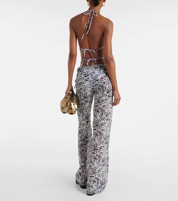 BANANHOT Zebra-print Wide-leg Pants