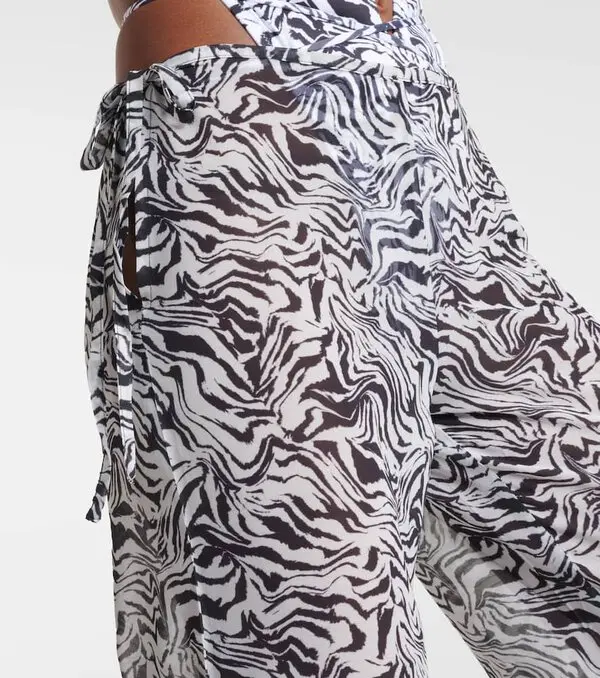 BANANHOT Zebra-print Wide-leg Pants