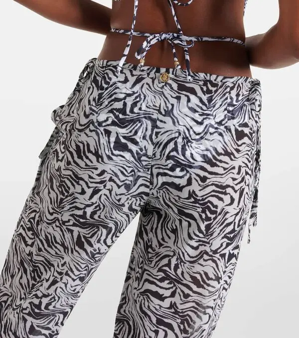 BANANHOT Zebra-print Wide-leg Pants