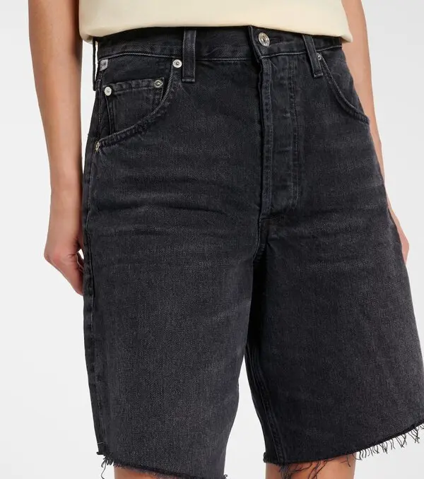 Citizens Of Humanity Ayla High-rise Denim Shorts - Black