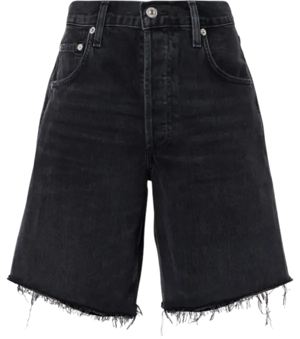 Citizens Of Humanity Ayla High-rise Denim Shorts - Black