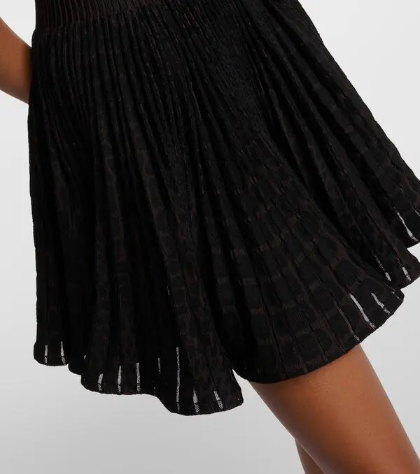 Alaïa High-rise Pleated Mini Skirt - Black