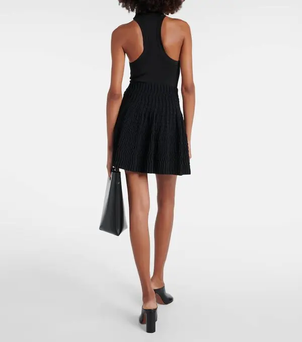 Alaïa High-rise Textured Miniskirt