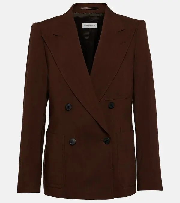 Dries Van Noten Double-breasted Blazer - Brown
