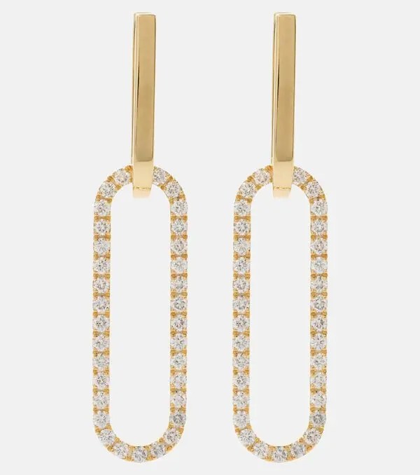 BUCHERER FINE JEWELLERY Link 18kt Hoop Earrings With Diamonds - Gold