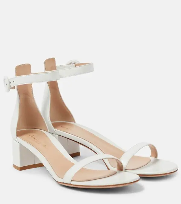 GIANVITO ROSSI Gaeta 45 Leather Sandals - White