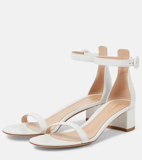 GIANVITO ROSSI Gaeta 45 Leather Sandals - White