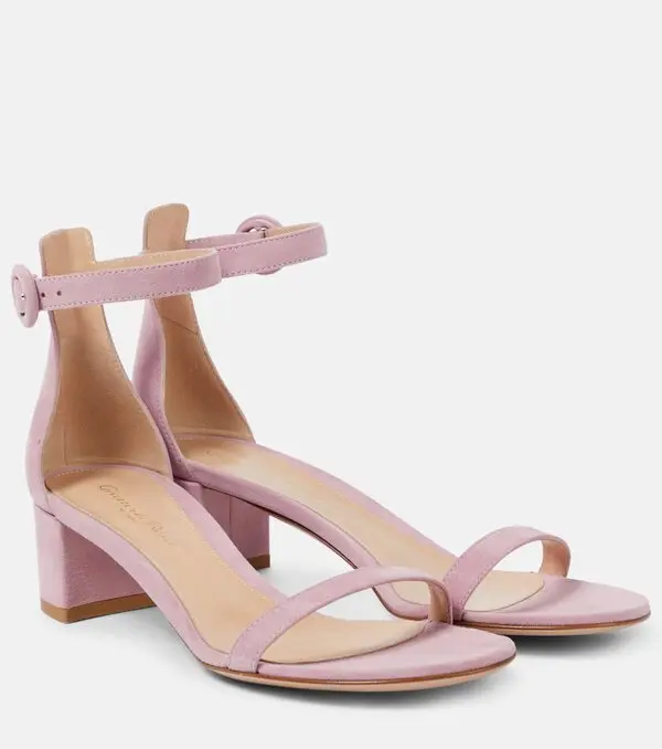 GIANVITO ROSSI Gaeta 45 Suede Sandals - Pink