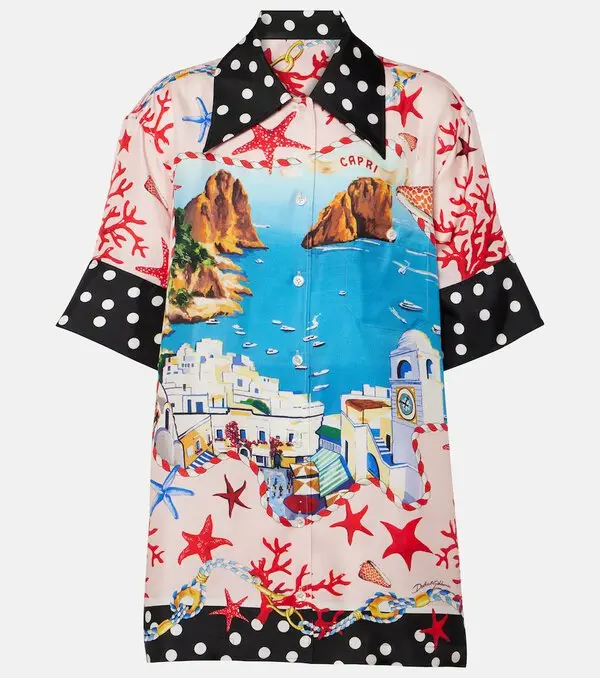 Dolce & Gabbana Capri Printed Silk Shirt - Multicoloured