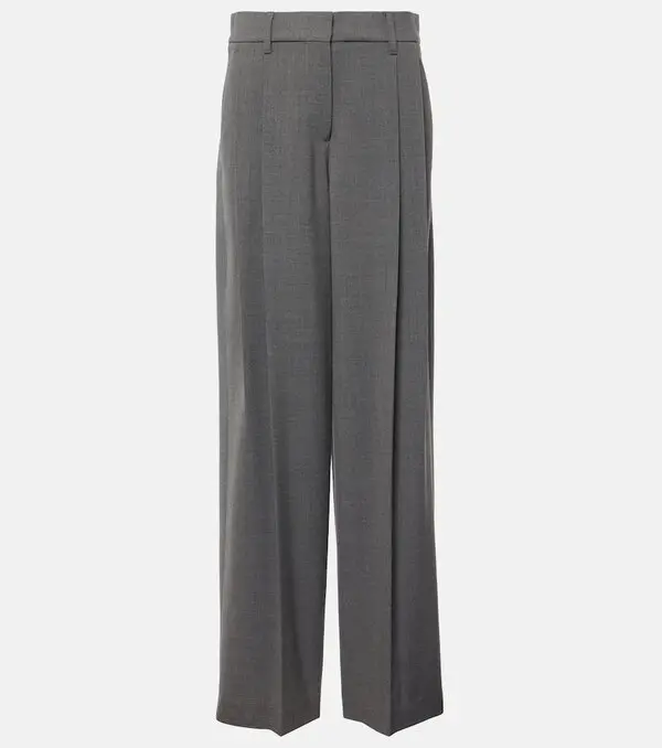 Brunello Cucinelli Wool Wide-leg Trousers - Grey