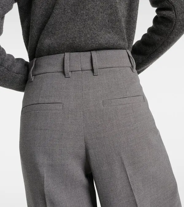 Brunello Cucinelli Wool Wide-leg Trousers - Grey