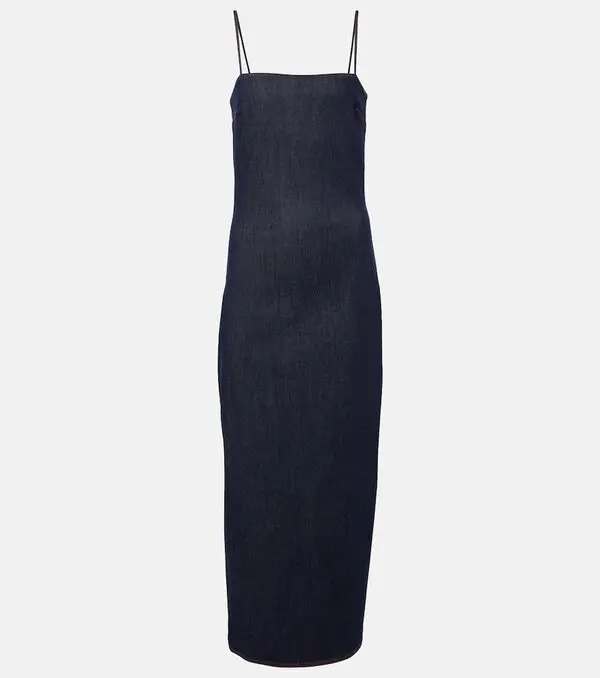 AZZEDINE ALAIA Alaïa Denim Midi Dress - Blue