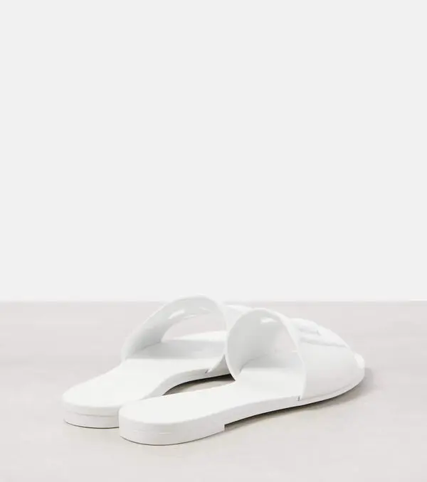 Dolce & Gabbana Dg Cutout Rubber Slides - White