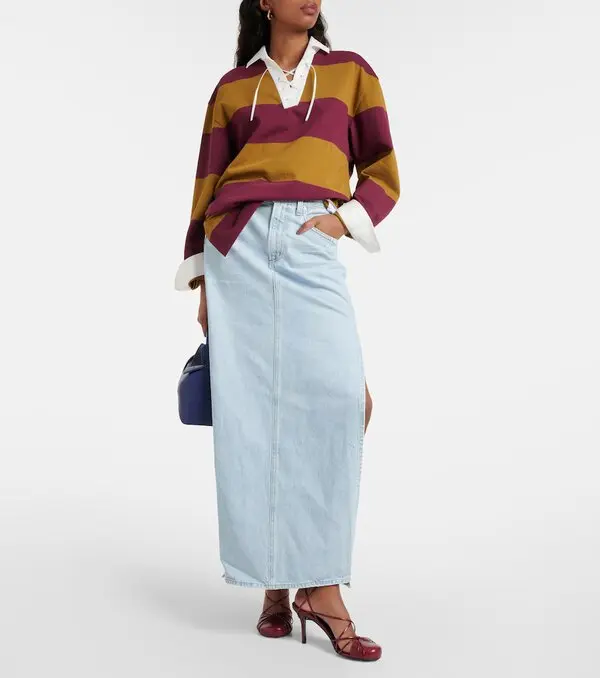 AGOLDE Astrid Slice Denim Maxi Skirt
