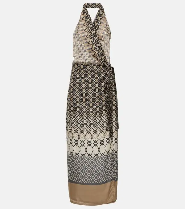 Brunello Cucinelli Printed Silk Maxi Dress