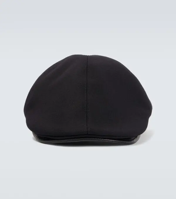 Giorgio Armani Wool And Cashmere-blend Flat Cap - Black