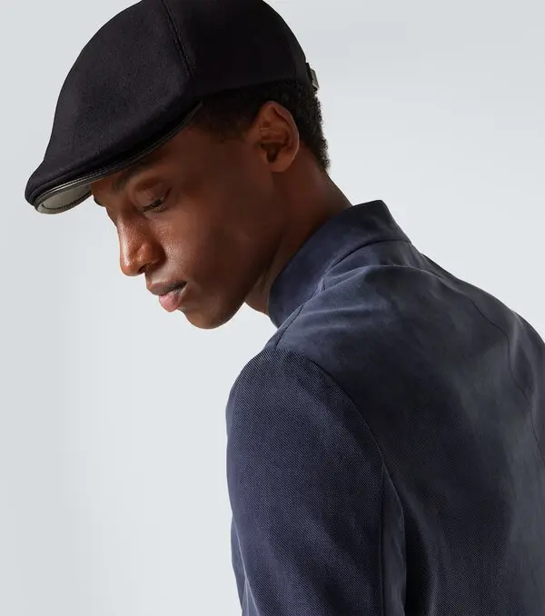 Giorgio Armani Wool And Cashmere-blend Flat Cap