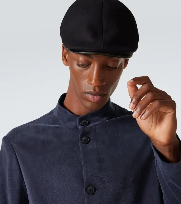 Giorgio Armani Wool And Cashmere-blend Flat Cap