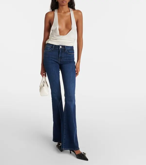 FRAME Le High Flare High-rise Jeans - Blue