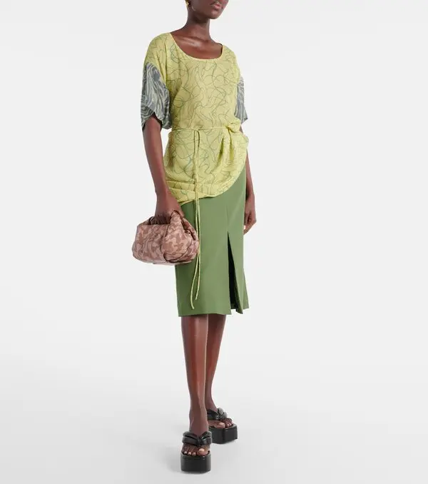 Dries Van Noten Printed Georgette Minidress