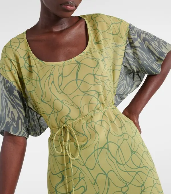 Dries Van Noten Printed Georgette Minidress