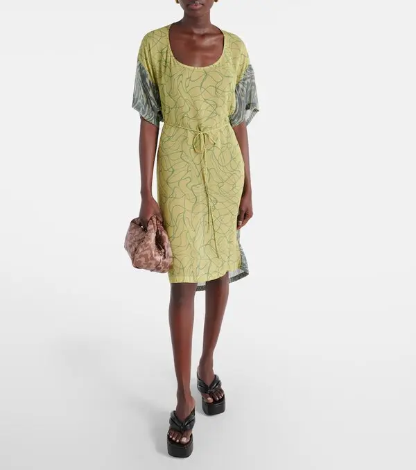 Dries Van Noten Printed Georgette Minidress