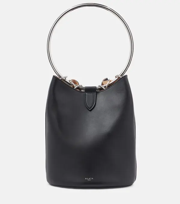 Alaïa Large Leather Bucket Bag With Ring Handle - Black