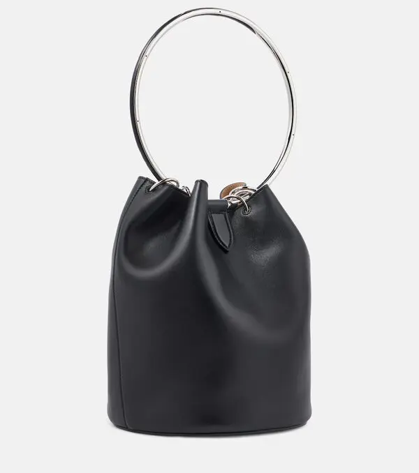 Alaïa Large Leather Bucket Bag With Ring Handle - Black