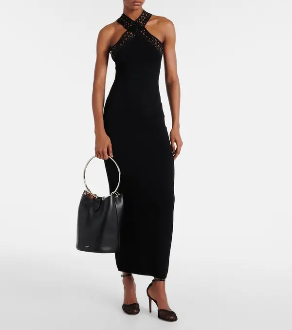 Alaïa Large Leather Bucket Bag With Ring Handle - Black