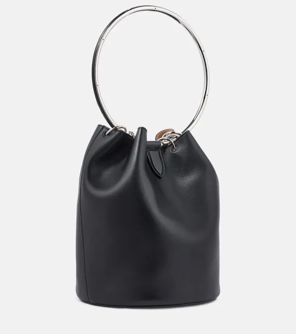 Alaïa Large Leather Bucket Bag With Ring Handle - Black