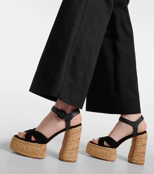 CHRISTIAN LOUBOUTIN Super Calakala 130 Espadrille Sandals - Black