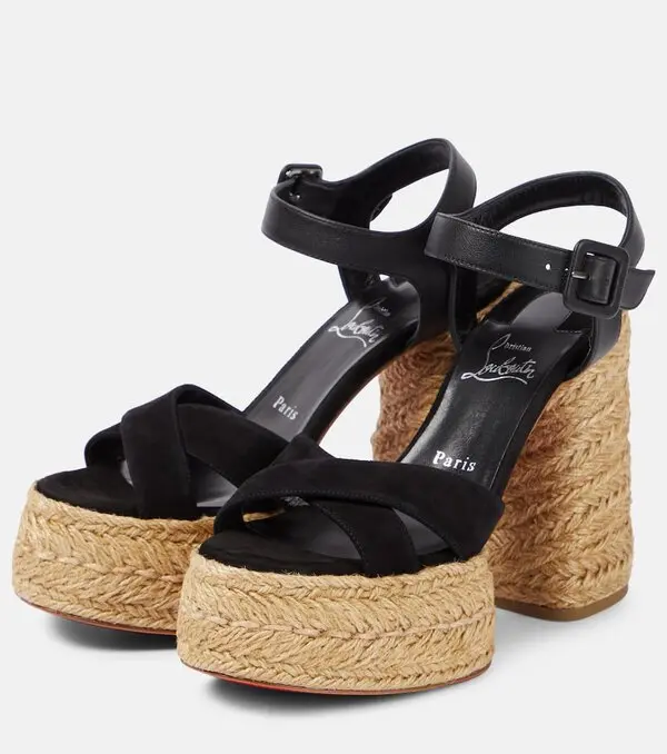 CHRISTIAN LOUBOUTIN Super Calakala 130 Espadrille Sandals - Black