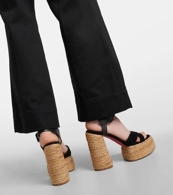 CHRISTIAN LOUBOUTIN Super Calakala 130 Espadrille Sandals - Black