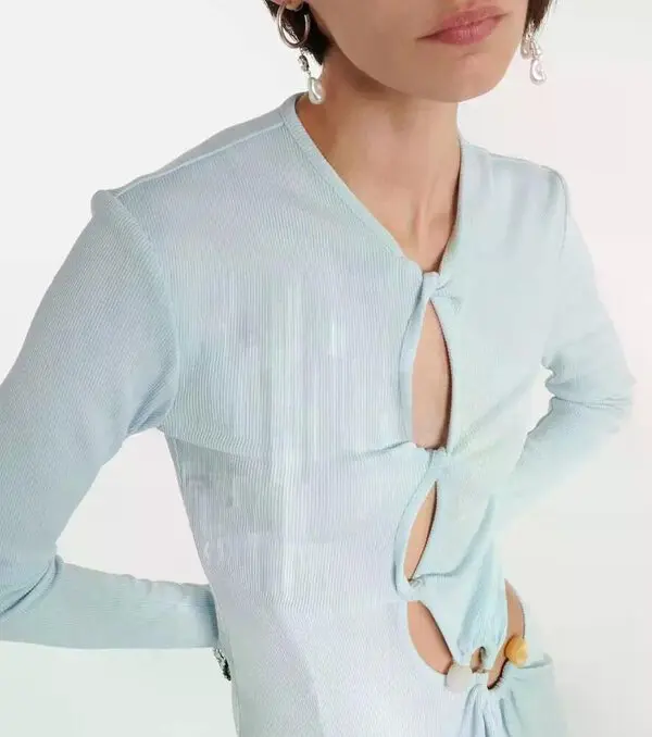 Christopher Esber Gathered Cutout Jersey Midi Dress