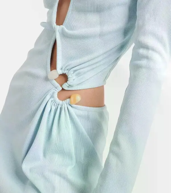 Christopher Esber Gathered Cutout Jersey Midi Dress