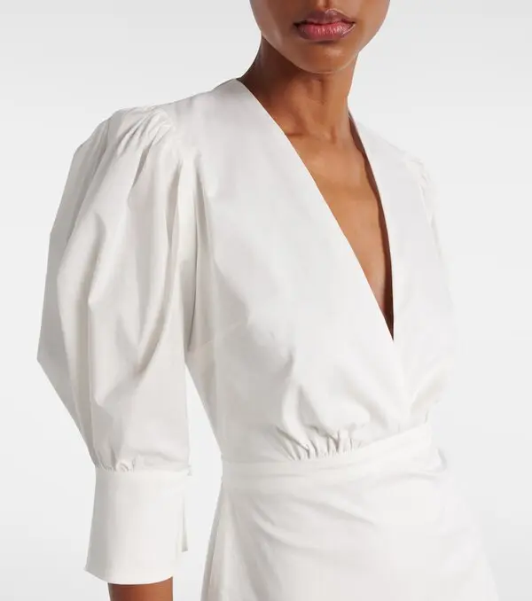 ADRIANA DEGREAS Puff-sleeve Cotton Maxi Dress
