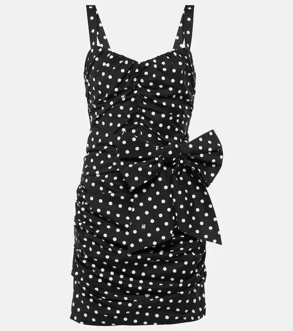 Dolce & Gabbana Polka-dot Cotton-blend Minidress