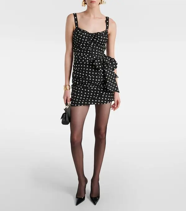 Dolce & Gabbana Polka-dot Cotton-blend Minidress