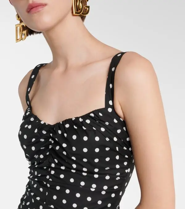 Dolce & Gabbana Polka-dot Cotton-blend Minidress