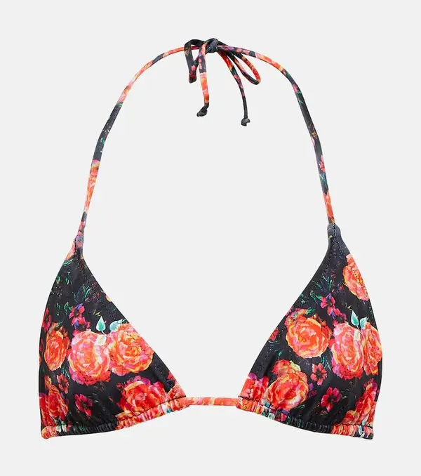 BANANHOT Bell Floral Triangle Bikini Top - Multicoloured